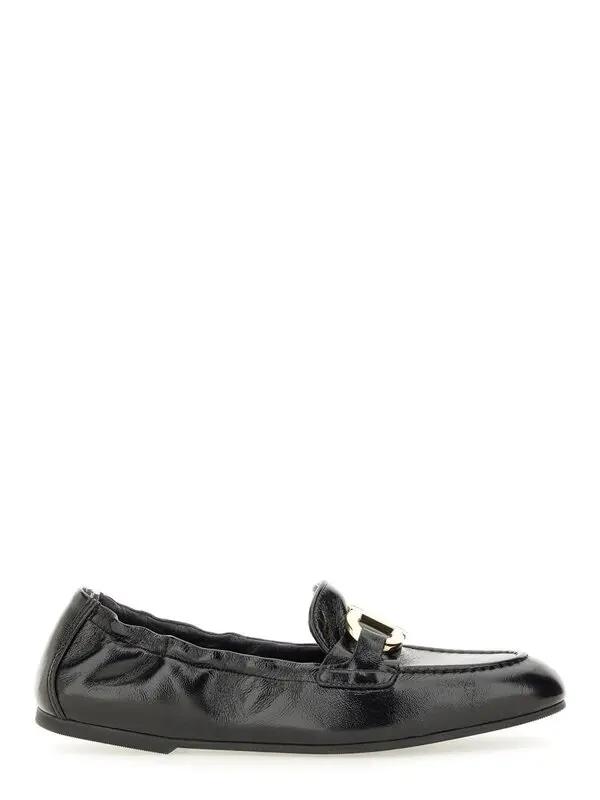 FERRAGAMO Lamb Leather Loafer - Black