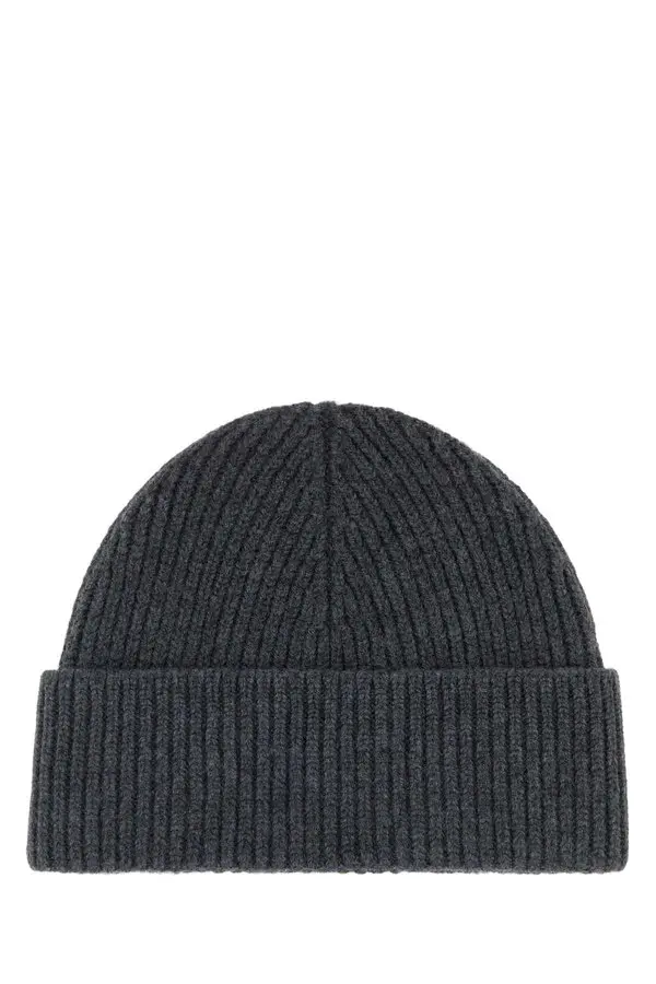 AMI Paris Graphite Wool Beanie Hat
