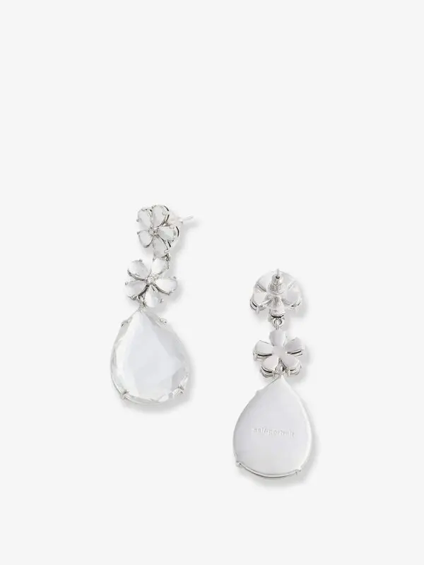 SELF-PORTRAIT Crystal Flower Tiered Earrings