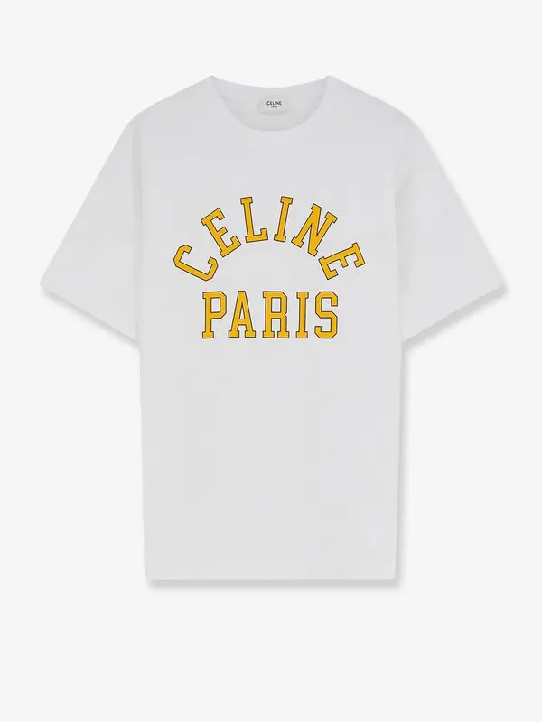 Celine Cotton T-shirt With Logo - Multicolor