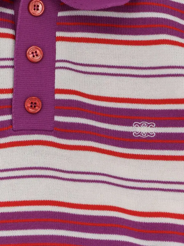 Celine Cotton Polo Shirt With Striped Pattern