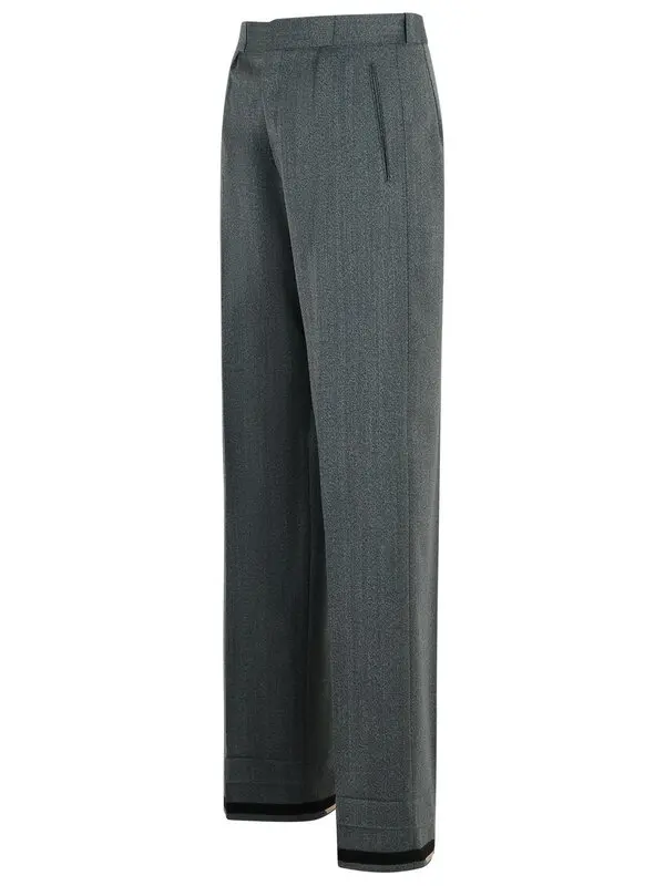 MAISON MARGIELA Grey Wool Blend Trousers