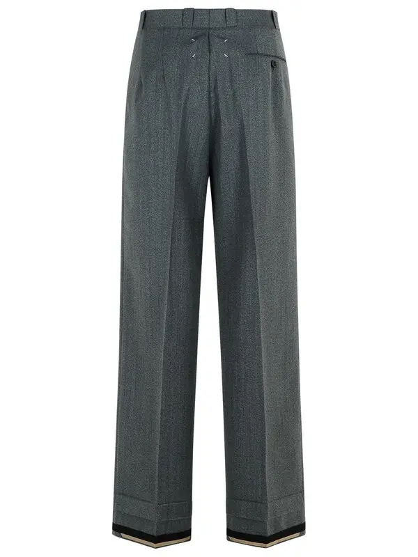 MAISON MARGIELA Grey Wool Blend Trousers