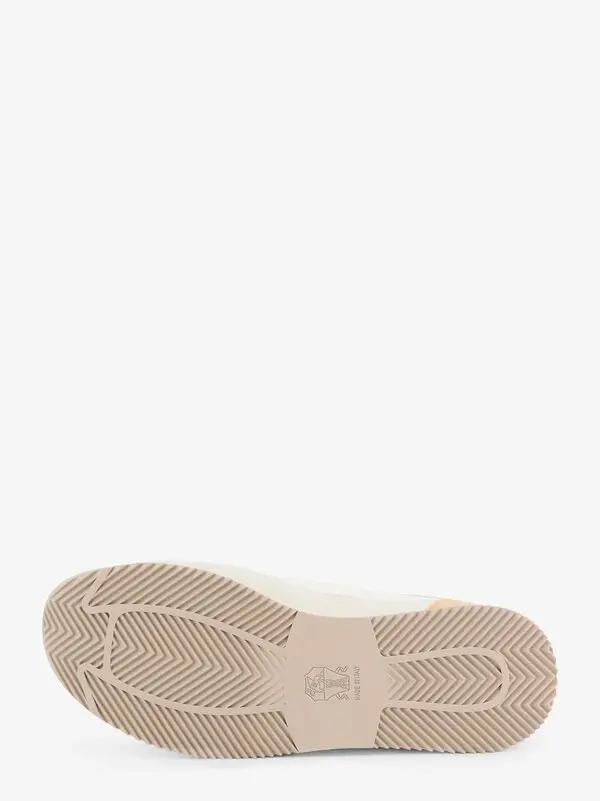 Brunello Cucinelli Leather Sneakers With Suede Inserts