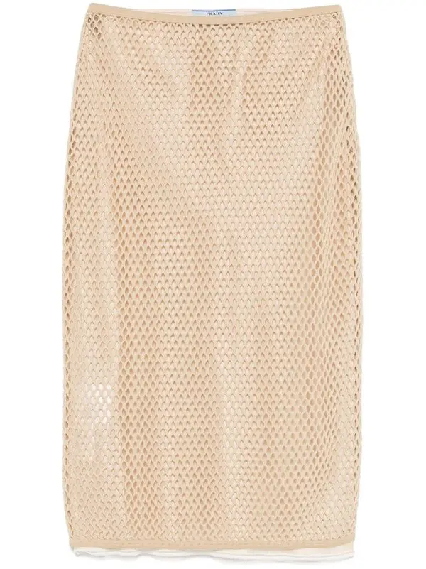Prada Open-knit Midi Skirt - Multicolor