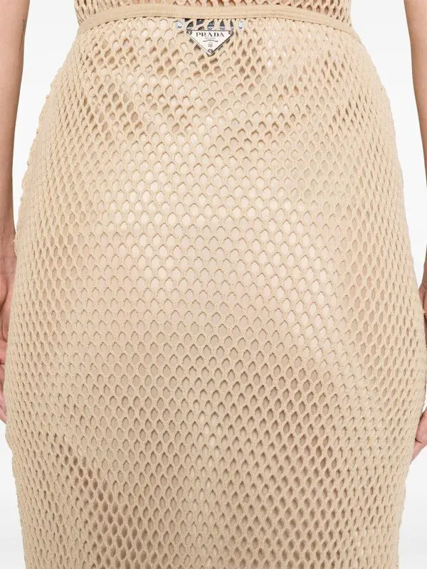 Prada Open-knit Midi Skirt - Multicolor