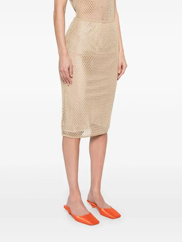 Prada Open-knit Midi Skirt - Multicolor