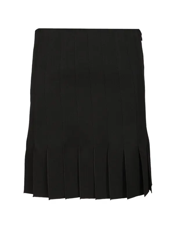 Marni Pleated Wool Mini Skirt - Black