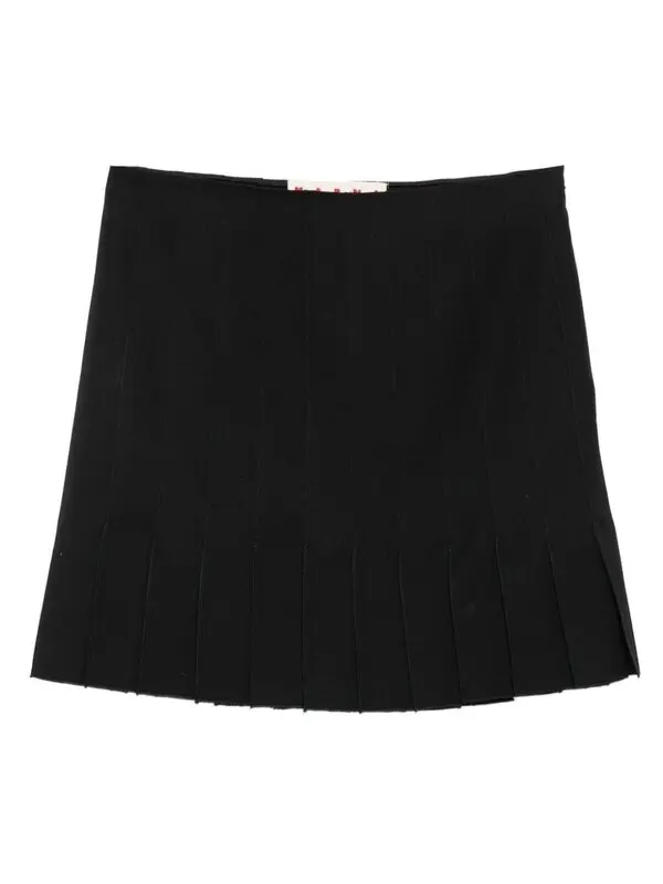 Marni Pleated Wool Mini Skirt