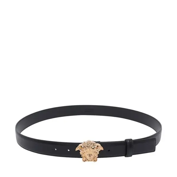 Versace La Medusa Leather Belt - Black
