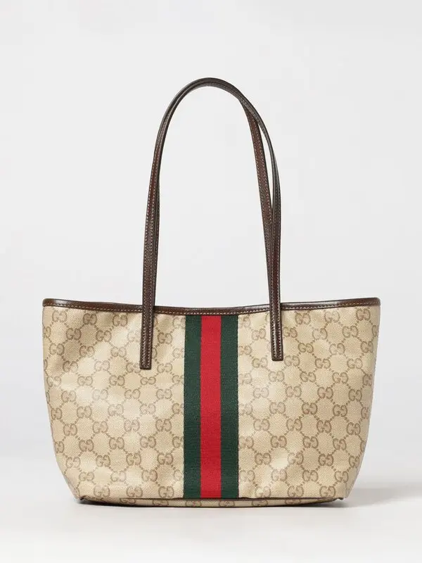 Gucci Small Tribeca Striped Monogram Jacquard Shoulder Bag - Cream
