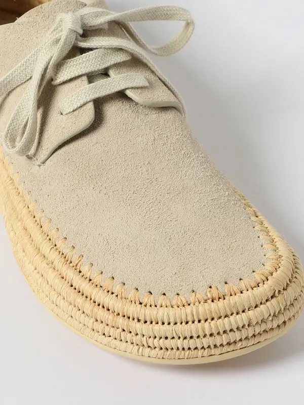 Loewe Raffia And Suede Sneakers - Gray