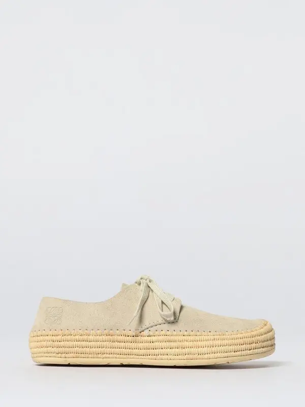 Loewe Raffia And Suede Sneakers - Gray