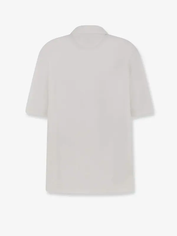 Brunello Cucinelli Virgin Wool Polo Shirt With Front Logo Patch - Multicolor
