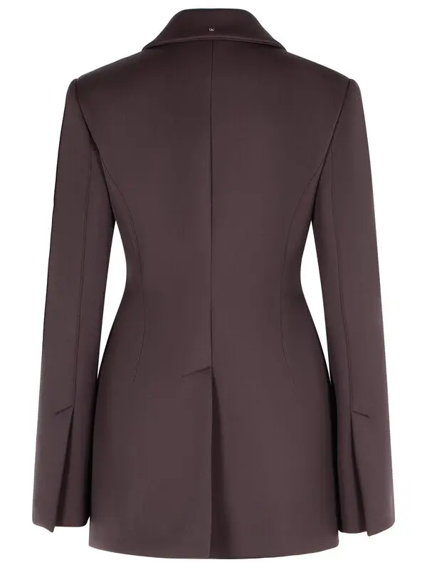 Sportmax Bacio' Tight Jacket In Coffee Virgin Wool Blend
