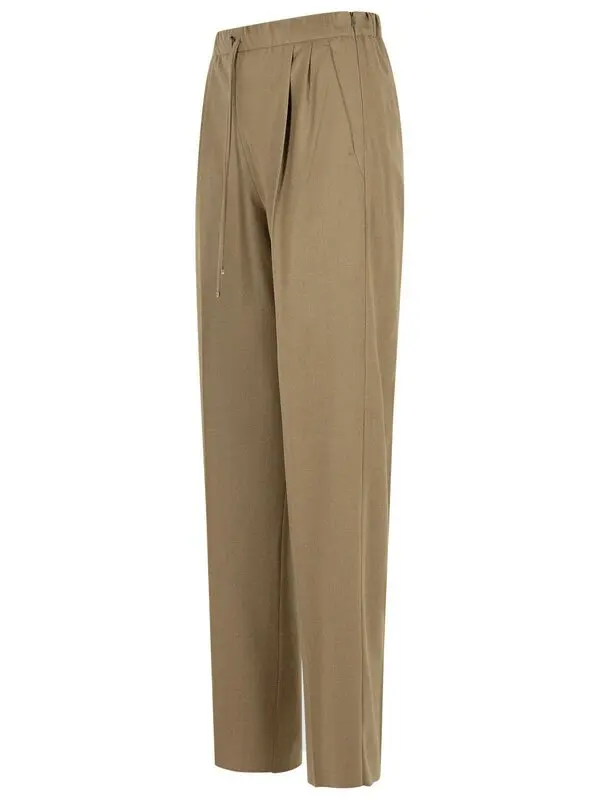 Max Mara Gatti' Dove-gray Cashmere Drawstring Pants - Brown