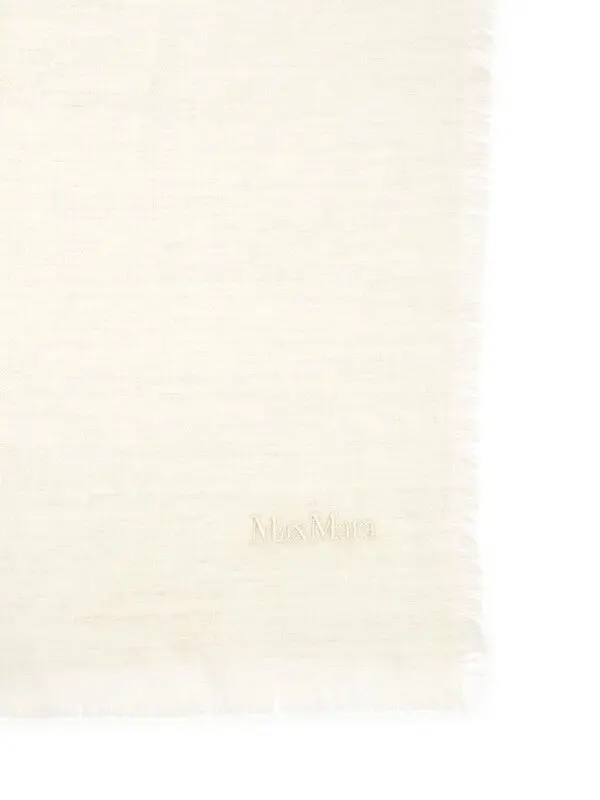 Max Mara Monogram Wool Stole - White
