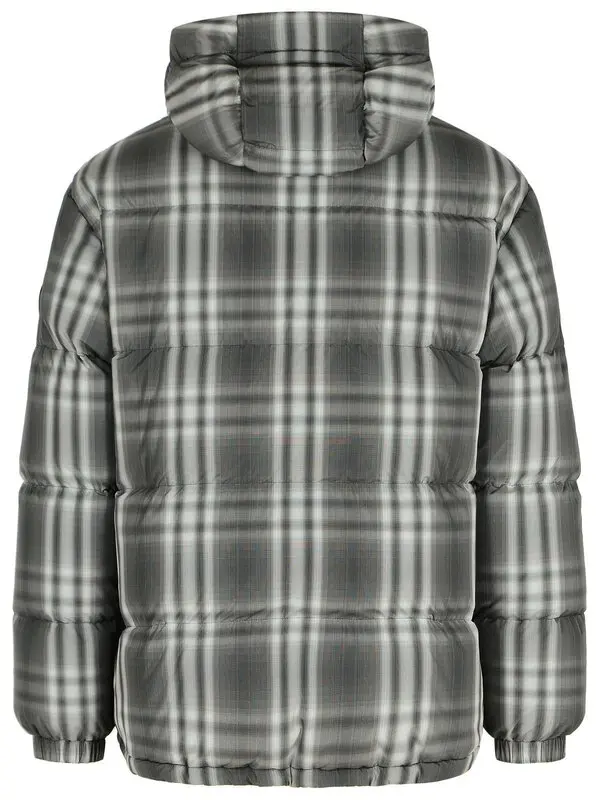 Burberry Gradient 'check' Hooded Polyester Down Jacket