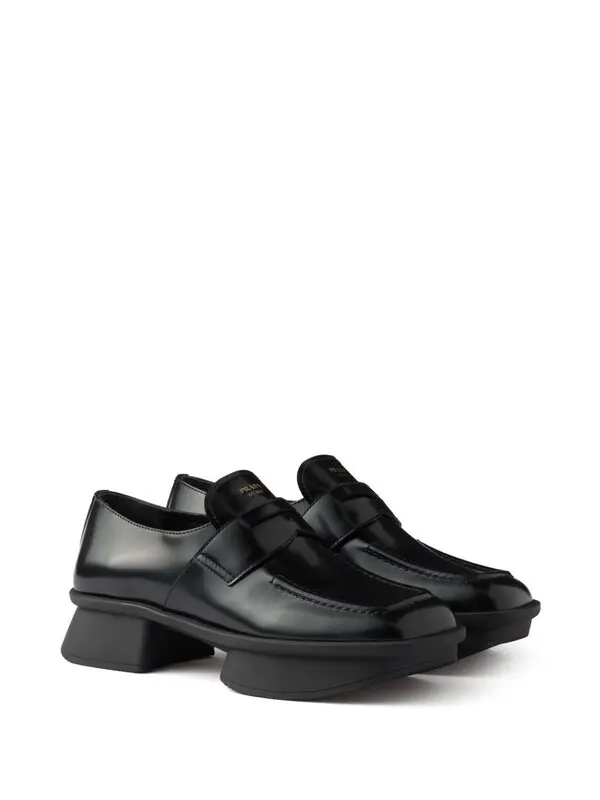 Prada Equal Leather Loafers