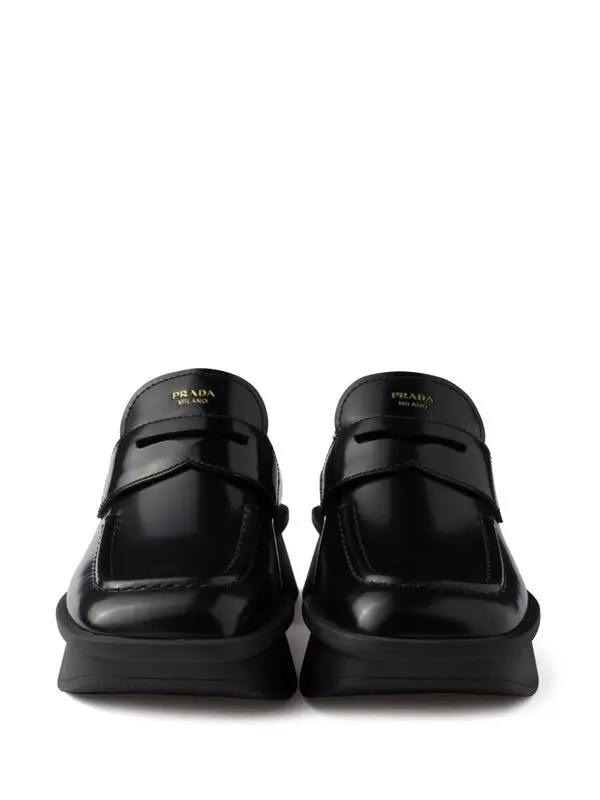 Prada Equal Leather Loafers