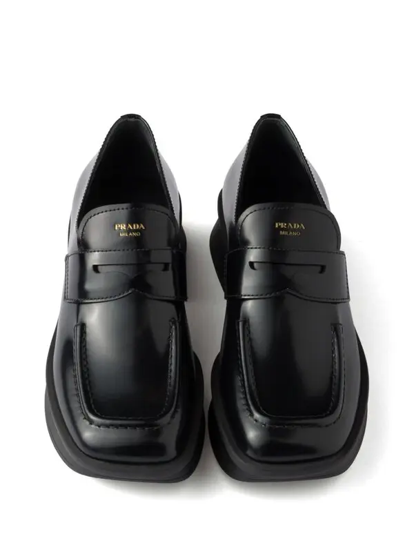 Prada Equal Leather Loafers
