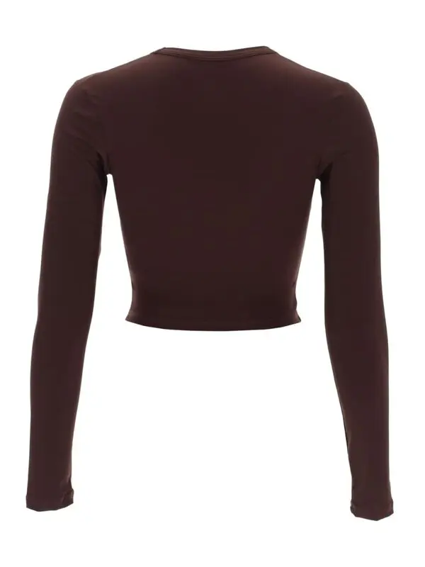 JIL SANDER Cropped Logo Top - Brown