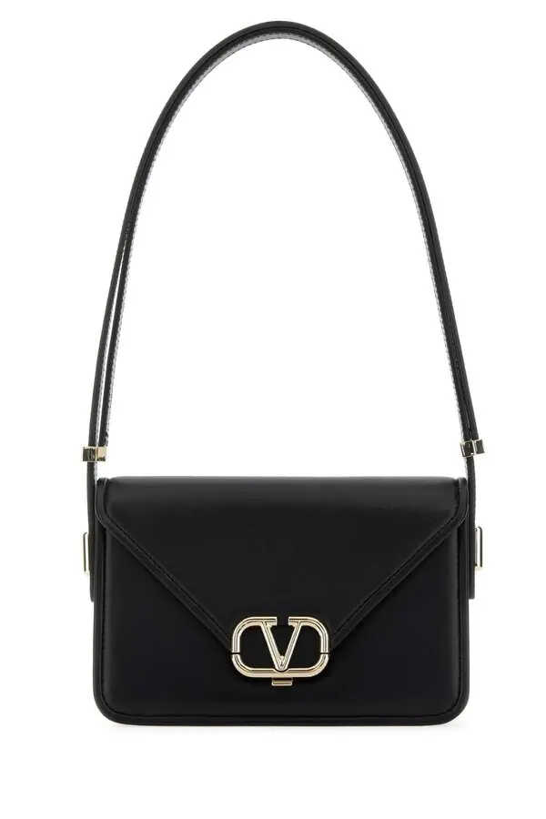 Valentino Garavani Leather Vlogo Crossbody Bag - Black