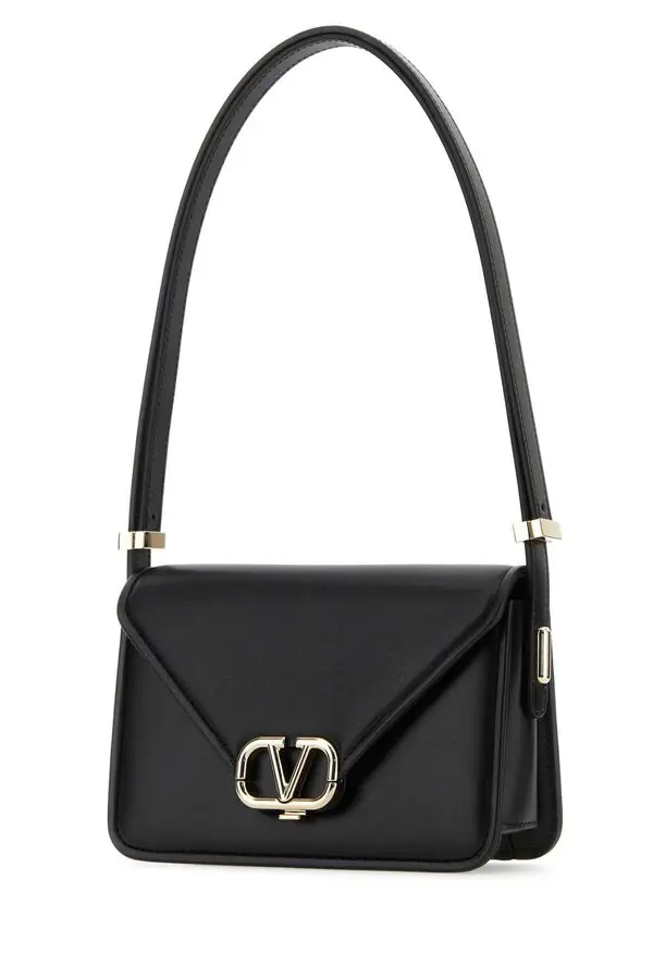 Valentino Garavani Leather Vlogo Crossbody Bag - Black