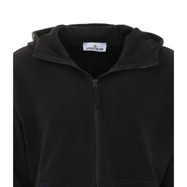 Stone Island Logo Zip Up Hoodie