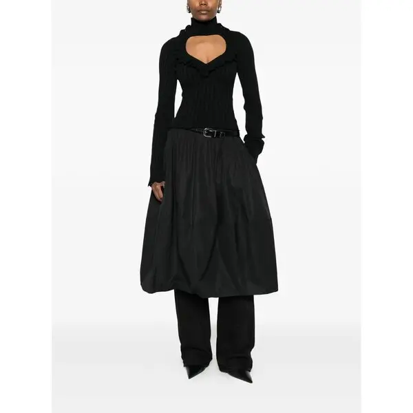 Balenciaga Ribbed Knit High Neck Top