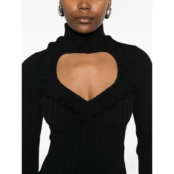 Balenciaga Ribbed Knit High Neck Top