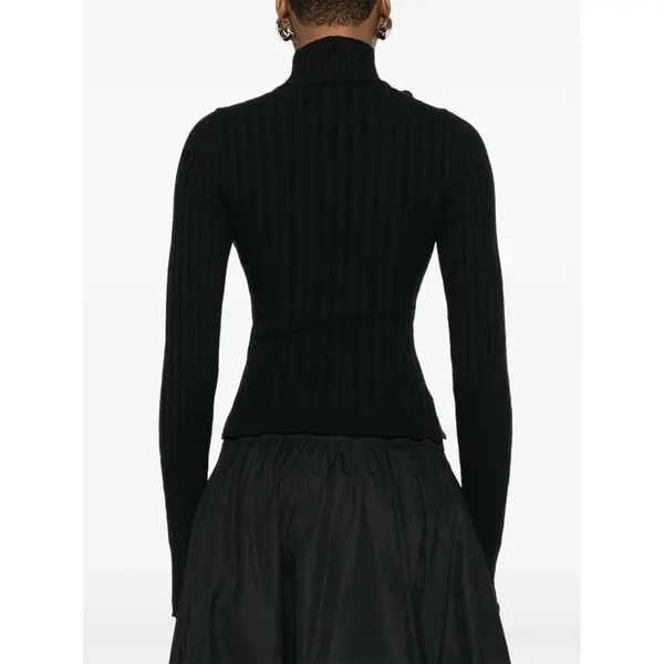 Balenciaga Ribbed Knit High Neck Top