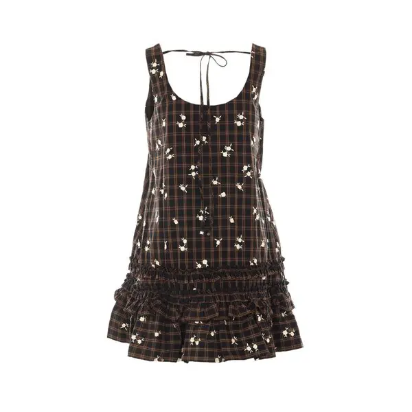 GANNI Dress In Printed Check