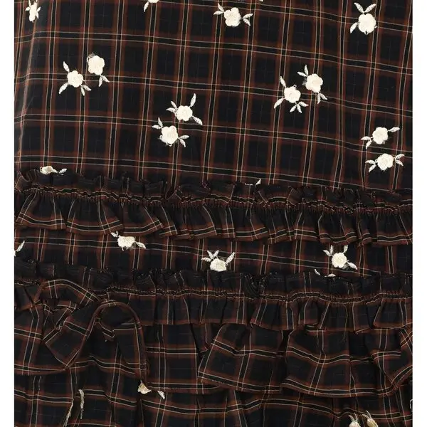 GANNI Check Dress - Brown