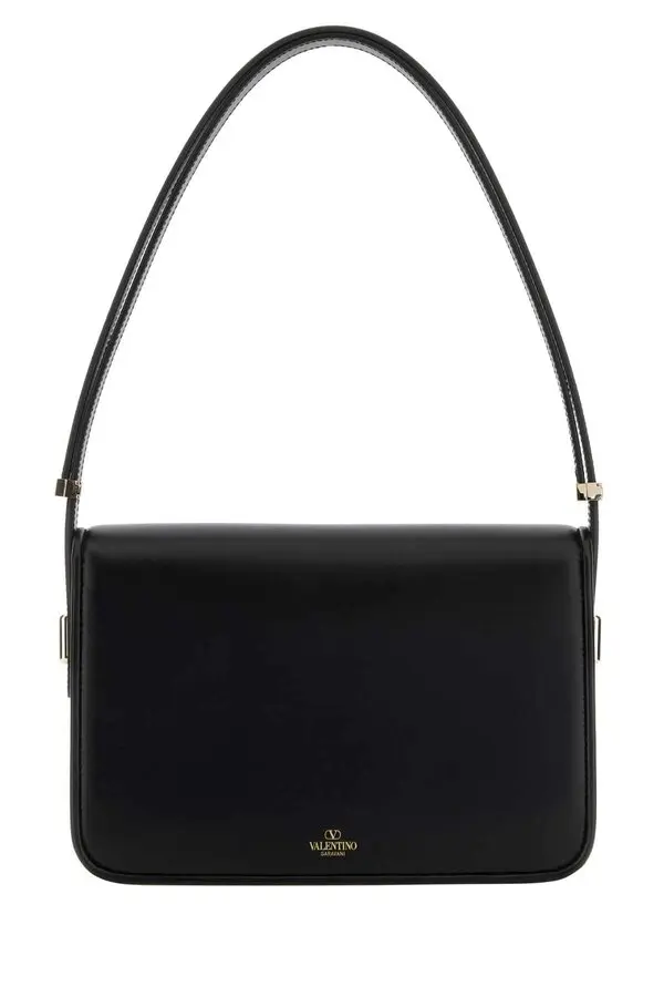 Valentino Garavani Leather Vlogo Shoulder Bag - Black