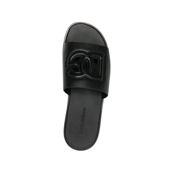 Dolce & Gabbana Leather Logo Slides