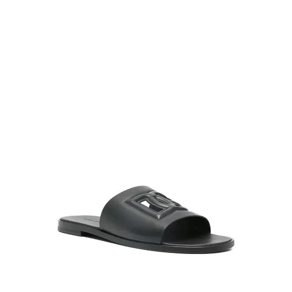 Dolce & Gabbana Leather Logo Slides