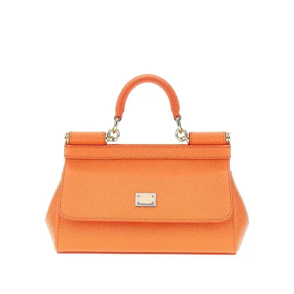 Dolce & Gabbana Dauphine Leather Mini 'sicily' Bag - Orange