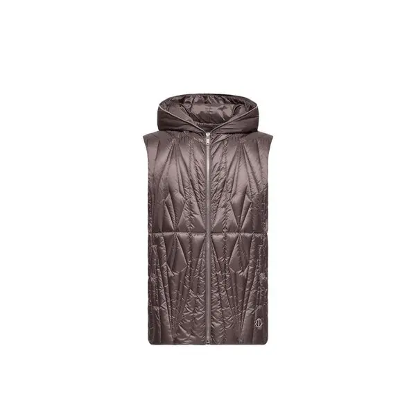 Moncler Quilted Hooded Puffer Vest - Brown