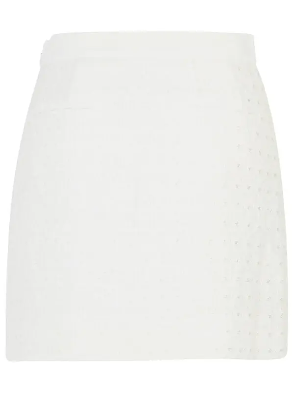 Casablanca Cotton Blend Miniskirt - White