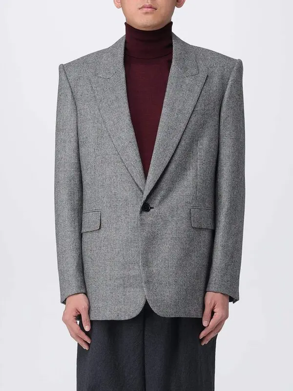Saint Laurent Wool Single Breasted Jacket - Gray