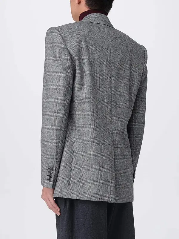 Saint Laurent Wool Single Breasted Jacket - Gray