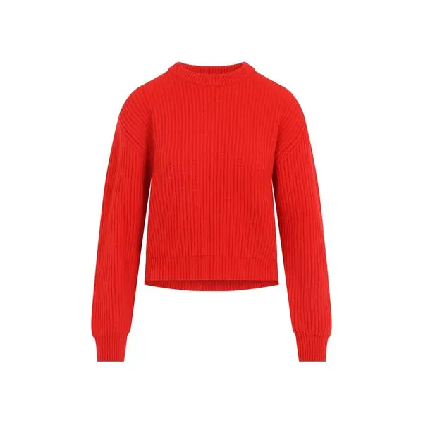 JIL SANDER Ribbed Knit Sweater - Red