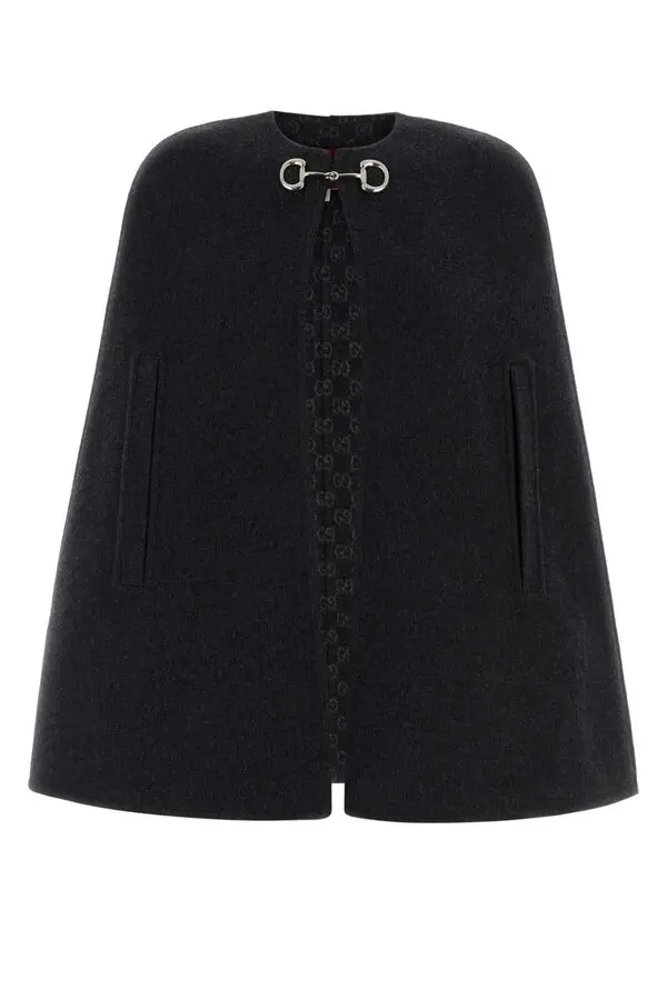 Gucci Charcoal Wool Blend Cape - Gray