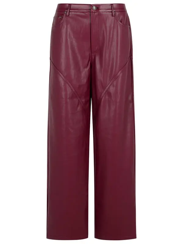ROTATE BY BIRGER CHRISTENSEN Burgundy Polyester Pants