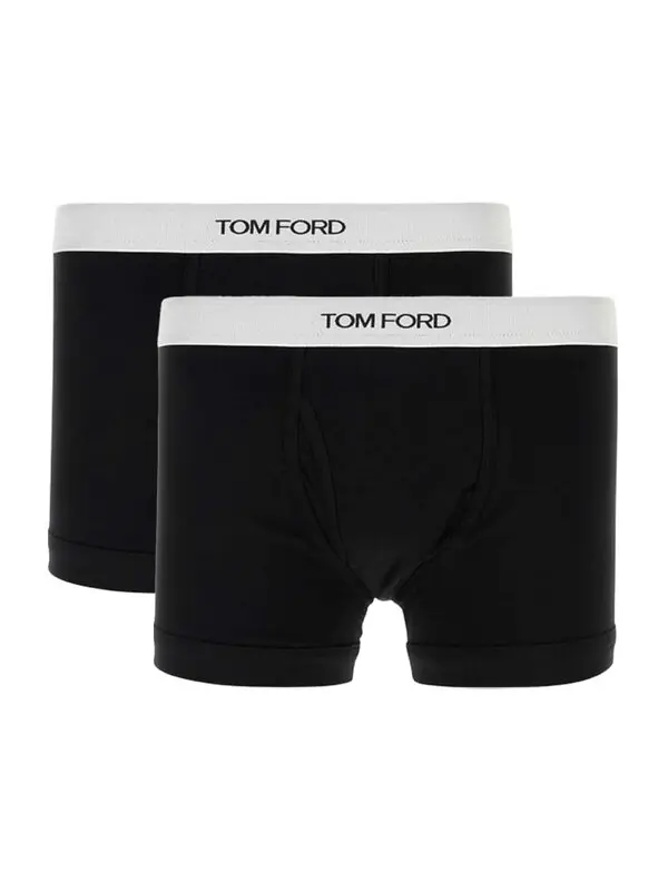 TOM FORD Set Of 2 Logo-waistband Cotton Boxer Briefs - Black