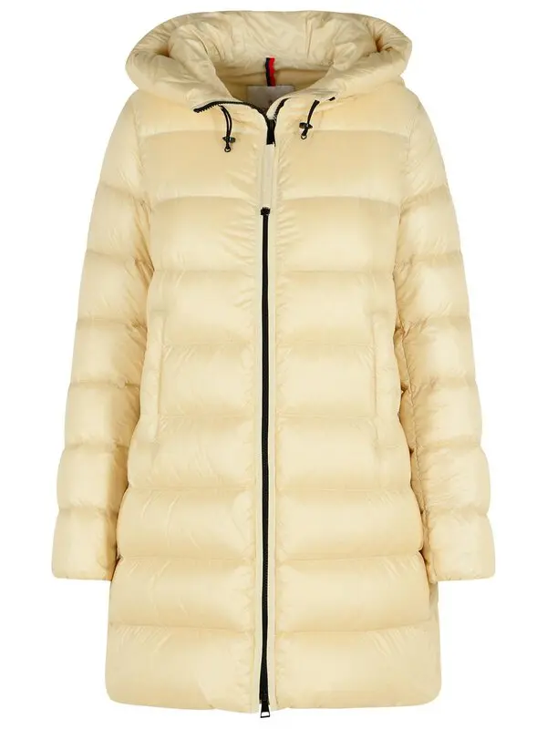 Moncler Suyenne' Ivory Polyamide Coat - Cream