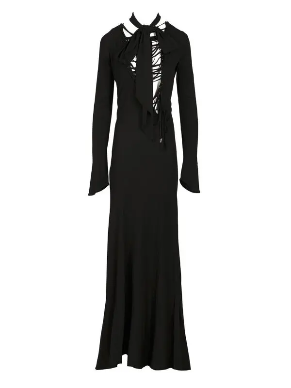 Attico Crepe Midi Dress - Black