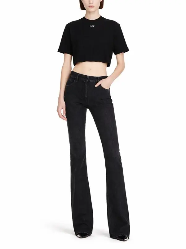 Off-White Cropped T-shirt With Logo