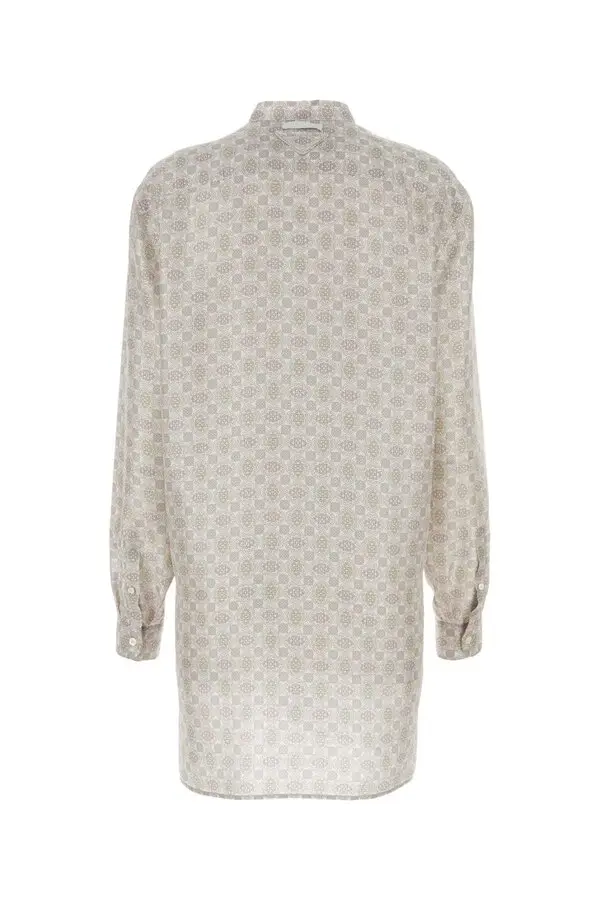 Prada Printed Silk Shirt Dress